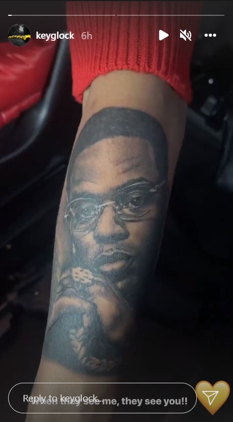 Key Glock Gets a Tattoo of Young Dolph as a Tribute